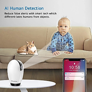 LaView Security Cameras for Home + 2X 32GB SD Cards,PT Home Security Camera System with Motion Detection,Two-Way Audio,Night Vision,Indoor WiFi Camera for Baby/pet,Alexa,USA Cloud Service