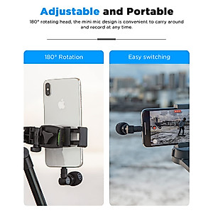BOYA BY-M100D iPhone Microphone Mini Plug&Play Phone Microphone for iPhone 14/14 Pro/13/iPad/IOS with Lightning Port for YouTube/Vlog/Interview