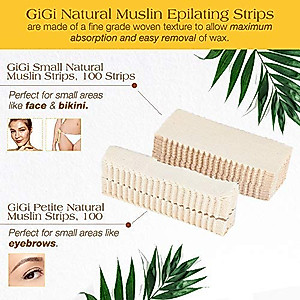 GiGi Petite & Small Muslin Strips 100 Ct Each, 200 Pack