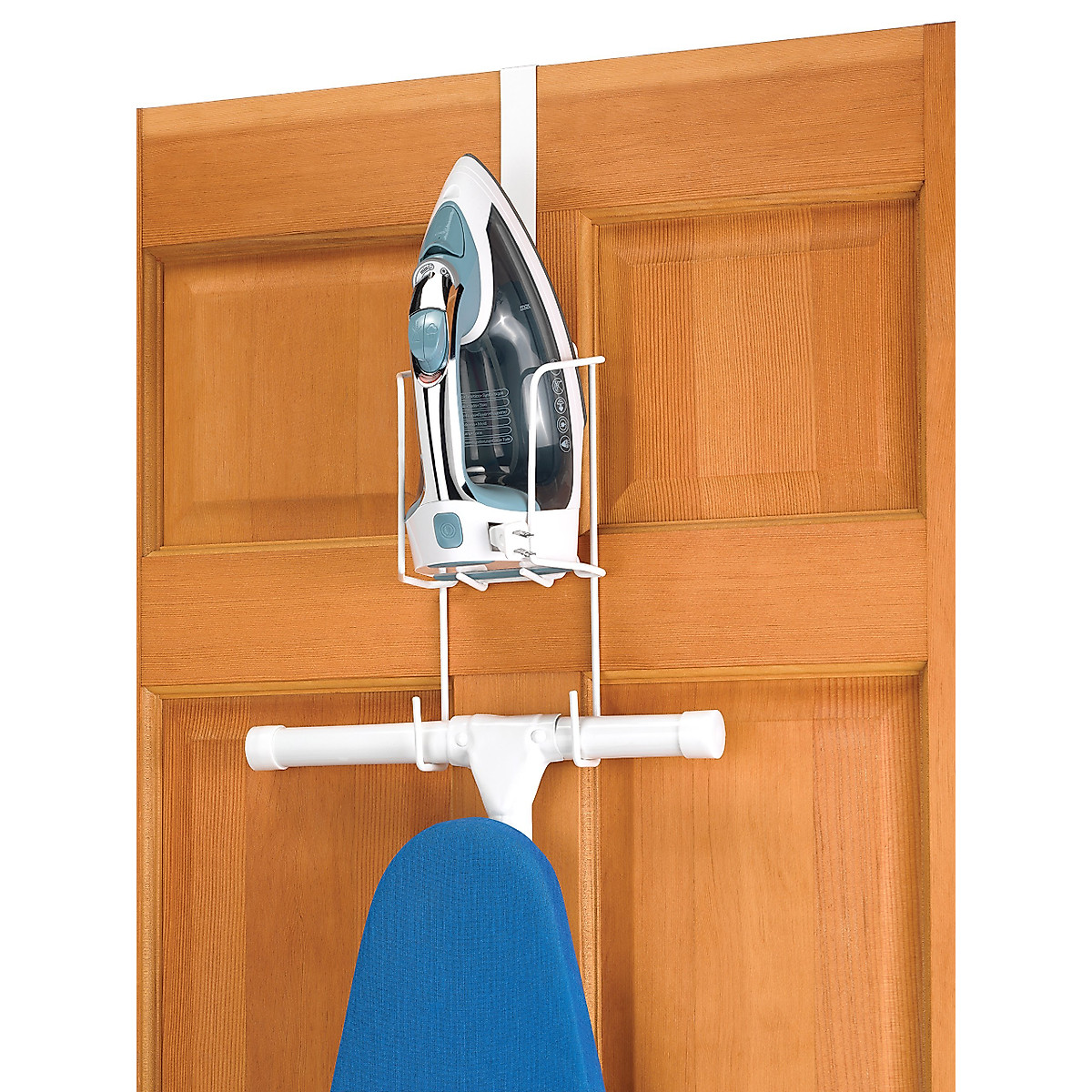 Whitmor Wire Over The Door Ironing Caddy - Iron and Ironing Board Storage Organizer