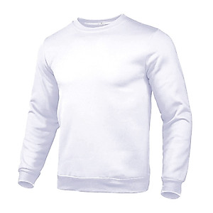 Ymosrh Crewneck Sweatshirts, Grey Sudadera Para Hombre White Plain Sweatshirt Men's Basic Color Round Neck Sweater Loose Casual Youth Hoodie Men Sweater For Mens Workout Clothes Tall (3XL, White)