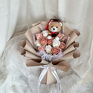 BBJ WRAPS Brown Flower Wrapping Paper, Waterproof Floral Bouquet Wrapping Paper Gift Packaging Florist Wraps, 20 Sheets 23.6x23.6 Inch (Coffee)