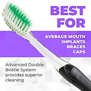 Solodent Toothbrush Soft, Silver & Jade Flossing Bristles (Pack of 2) Colors May Vary