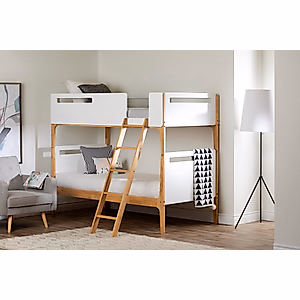South Shore Bebble Modern Bunk Bed White and Natural Twin