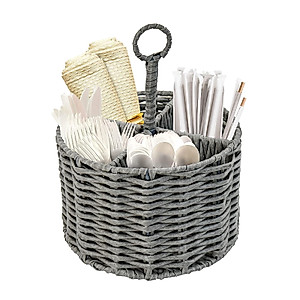 COZYYROME Utensil Caddy for Kitchen Countertop,Cooking Utensil Holder Counter Utensil Crock Holder for Kitchen Large Utensil Flatware Organizer,Kitchen Utensil Caddy With 4 Compartments