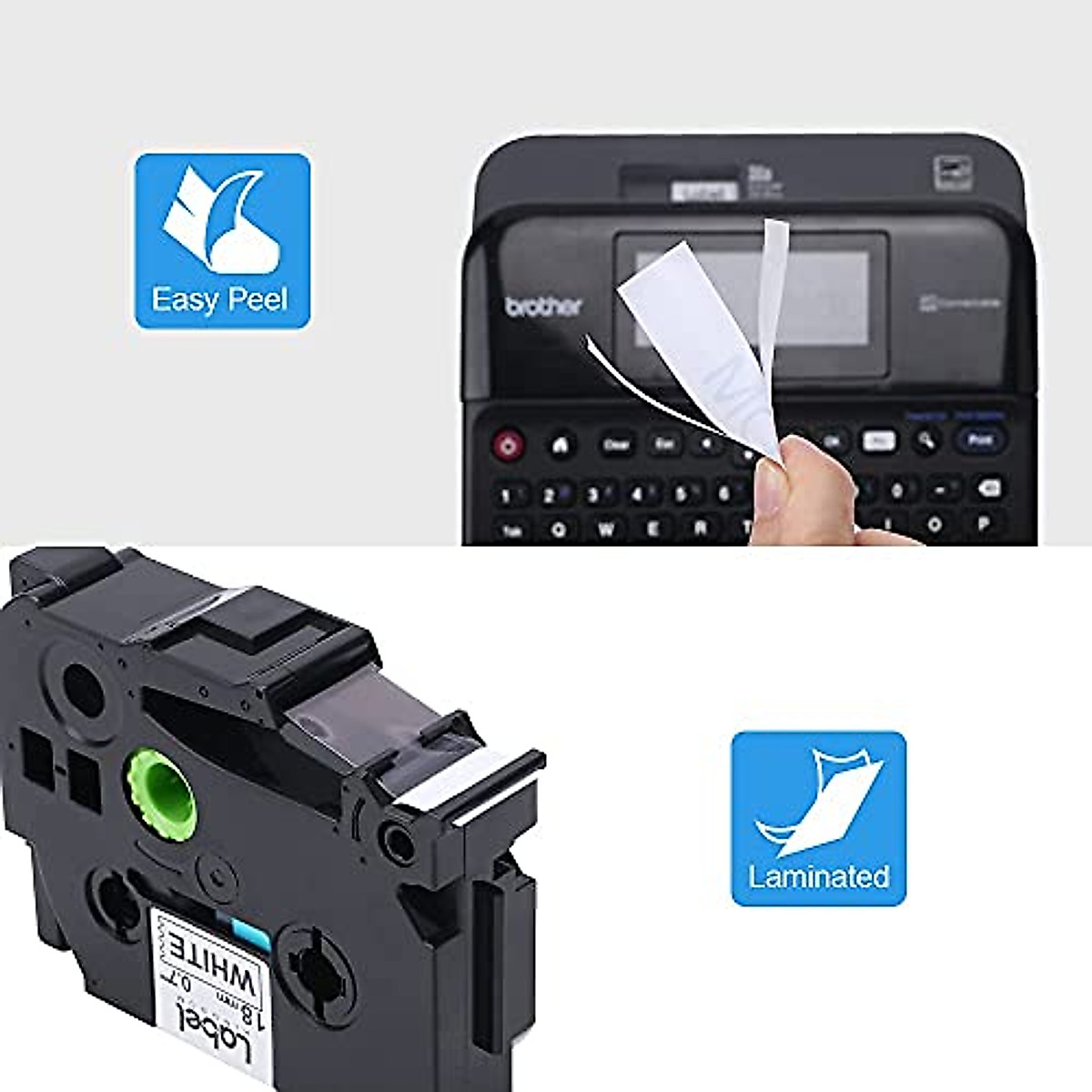 Label KINGDOM Label Tape 18mm 0.7 Laminated Tape Replacement Brother TZe-241 TZe141 TZe 641 TZe441 TZe541 TZe741 3/4 Inch Tape for Ptouch D400 D600 1880 Label Maker, 6-Pack