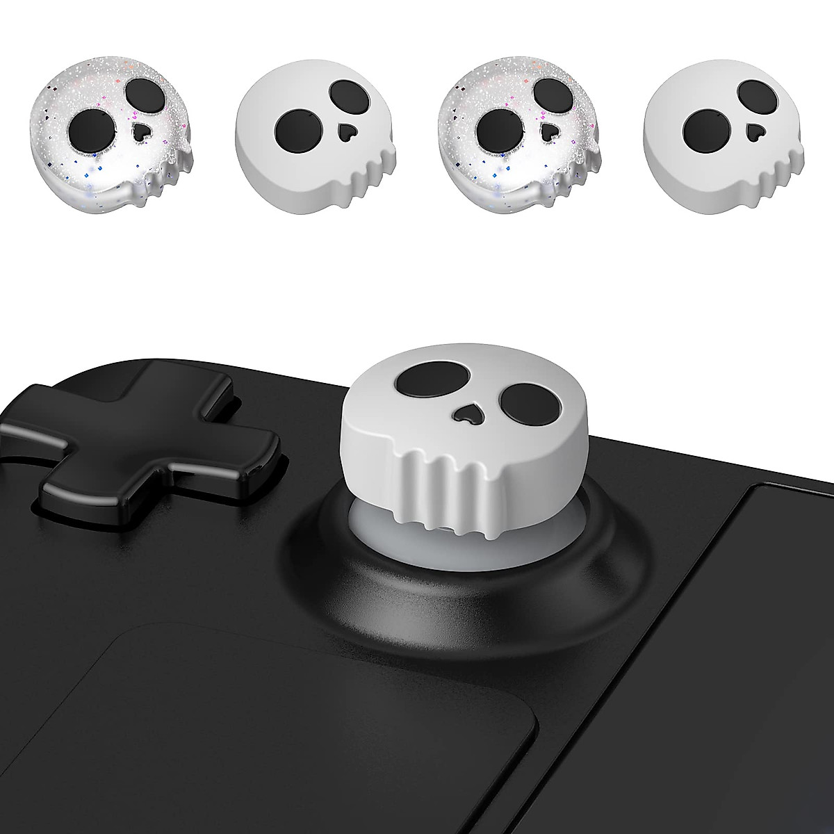 JINGDU Thumb Grip Caps for Steam Deck, Silicone Thumbstick Caps Cover Compatible with Steam Deck, Joystick Cap Accessories for Steam Deck, Skull