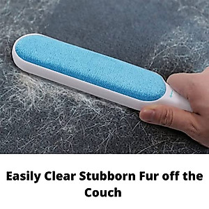 Pet Hair Remover Brush - Dog Hair Remover for Clothes - lint Brush pet Hair Remover - Reusable Fur Remover for Furniture and Clothing - Light pet Dander Remover with self Cleaning Base