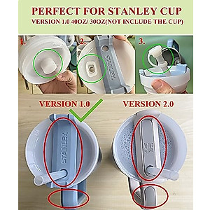 6 PCS Stanley Silicone Spill leak Stopper Set of 4, for Stanley Cup 1.0 40oz/ 30oz, Tumbler Accessories,2 Straw Cover Cap, 2 Square Spill Stopper and 2 Round Leak Stopper(NOT INCLUDE CUP)