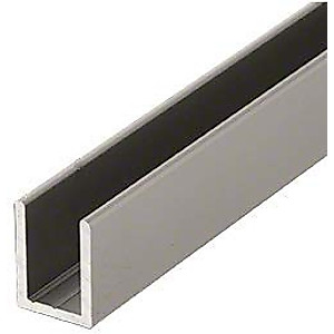 CRL Satin Nickel Frameless Shower Door Aluminum Deep U-Channel for 3/8" Thick Glass - 95 in long