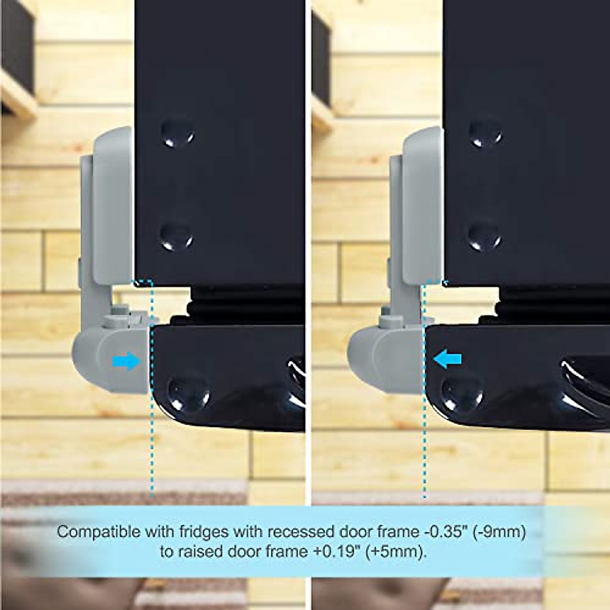 CLYMENE Refrigerator Fridge Freezer Door Lock for Kids, Child Proof Refrigerator Latch Lock to Keep Door Closed, No Tools Required and Easy Installation (Grey)