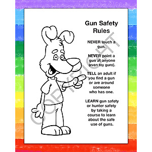 ZOCO - Gun Safety - Educational Coloring Books (25 Bulk Pack, With Crayons) - Don't Play with Guns - Firearms Safety - Police Handout - Games, Puzzles, Activities for Kids