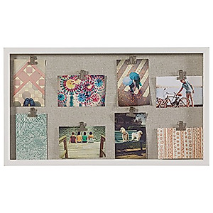 Amazon Brand – Stone & Beam Modern Multiclip Collage Picture Frame, 26.7"H, White