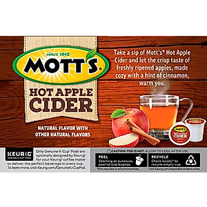 Mott's Hot Apple Cider, Keurig Single-Serve K-Cup Pods, 12 Count
