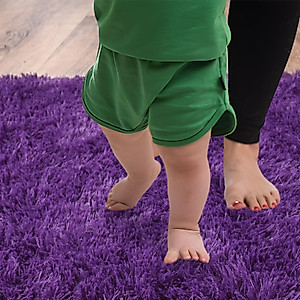 Ailyei Soft Shag Rugs for Bedroom, 4x6 Purple Fluffy Shaggy Rugs for Living Room Nursery, Luxury Modern Plush Carpet Girls Boys Kids Room Dorm Indoor Home Decor, Upgrade Non-Slip