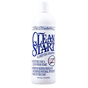 Chris Christensen Clean Start Clarifying Dog Shampoo - Pro-Vitamin Formula That Won’t Strip The Coat! Removes Product Build-up, Waxes, Oil and Dirt (16 Ounces)