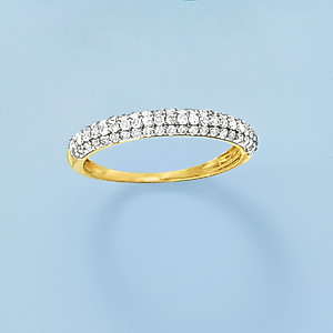 Ross-Simons Pave Diamond Halfway Band Ring in 14kt Gold
