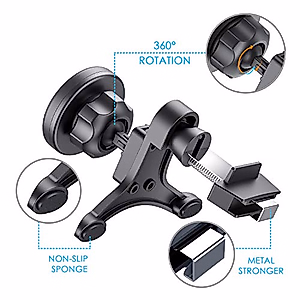WixGear Car Mount, Universal Air Vent Magnetic Car Mount Holder, with Fast Swift-Snap Technology for All Smartphones