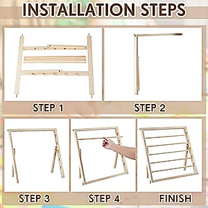 Juexica Wood Ribbon Organizer Storage Ribbon Rack Holder Organizer for Christmas Gift Wrapping Paper, Cellophane, Vinyl Rolls, Arts & Crafts Items