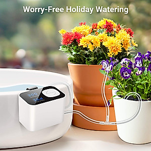 Kollea Reliable Automatic Watering System, Christmas Tree Plant Self Watering System Automatic Drip Irrigation Kit with 60-Day Programmable Timer, Indoor Irrigation System for Potted Plants