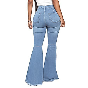 ZERMOM Women's Flare Jeans Mid Rise Bell Bottom Denim Pants