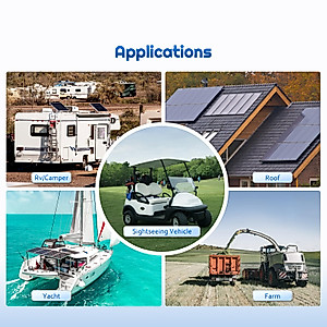 Alrska 200 watt Solar Panel,High Efficiency Black PV Module Power 200W Mono RV Solar Panel for 12/24 Volt System,RV Marine Boat Cabin and Other Off Grid System (1 Pack)