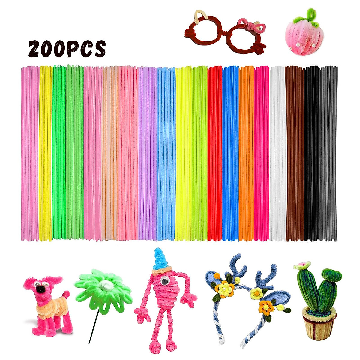 Pipe Cleaners Craft Bulk,Kids Toys & Games,Christmas Gifts,Arts Crafts,Chenille Stems Art Supplies for Projects Creative DIY Room Decor,Christmas Decorations,Juegos Para Niños Fidget Toys for Ages 5-7