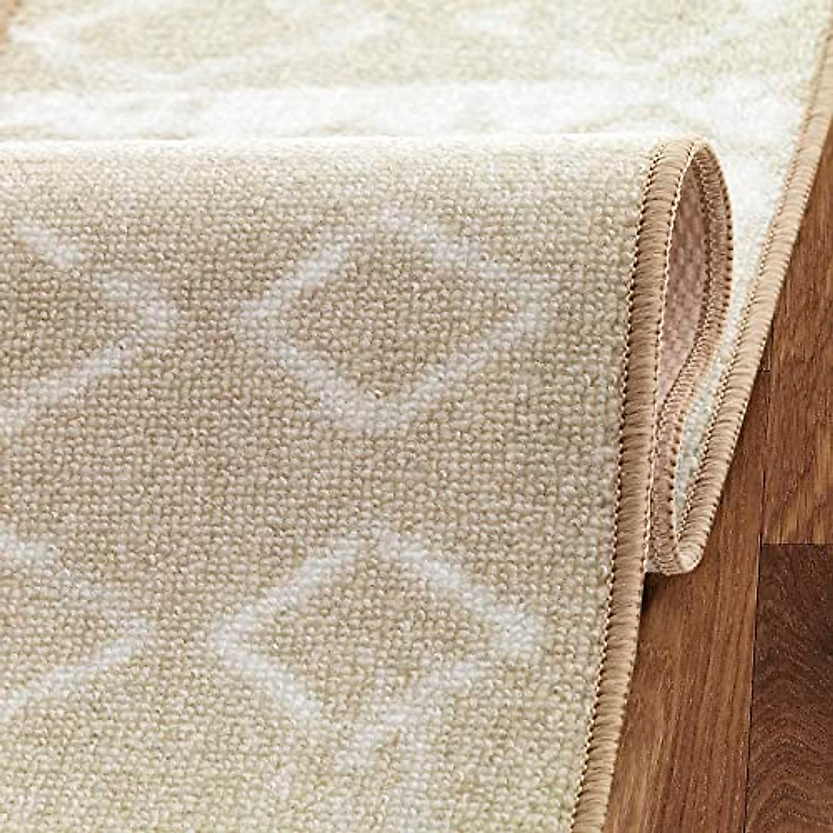 Antep Rugs Non Slip Stair Treads Carpet Bohemian Distressed Peel and Stick Alfombras, Set of 13, Beige, 8"x30"