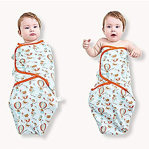 Miracle Baby Newborn Swaddle Blanket Adjustable Wrap Receiving Blanket Baby 100% Cotton Sleep Bag 0-3 Months 3-6 Months(0-3 Month,Dinosaur)