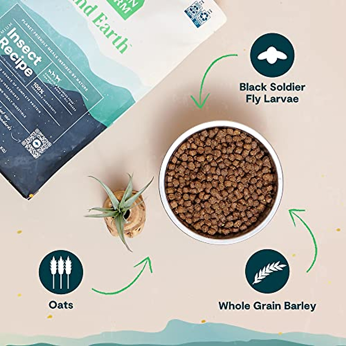 Open Farm Kind Earth Insect Based Dry Dog Kibble, Natural Source of Complete Protein, Nutrient-Dense, Highly Digestible, Hypoallergenic, Lower Carbon Footprint (3.5 Pound Pack of 1)
