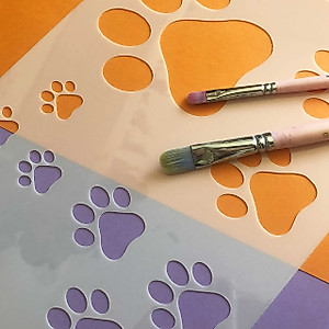Stencil Stop Paw Print Stencil - Reusable Cat and Dog Stencils for Painting on Wood, Wall, Fabric, Rock, DIY, Crafts - 14 Mil Mylar Plastic - Various Sizes