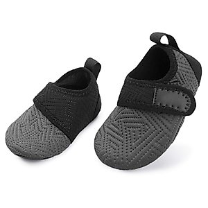 BARERUN Toddler Water Shoes for Girls Boys Kids Barefoot Swim Beach Aqua Shoes Breathable Quick Dry for Outdoor Water Sports Pool River Grey 2-2.5 Years Toddler