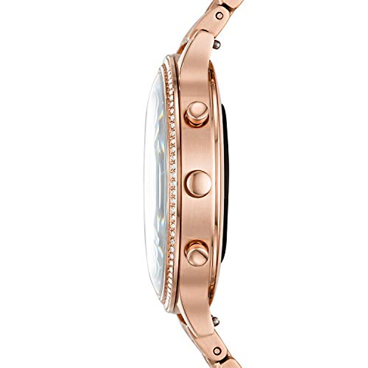 Fossil Women's 42mm Charter Stainless Steel Hybrid HR Smart Watch, Color: Rose Gold Glitz (Model: FTW7012)