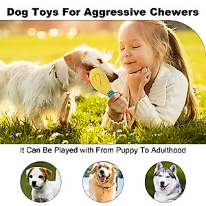Beautyflier Indestructible Dog Toys for Aggressive Chewers Squeaky Dog Crinkle Plush Toys Durable Teething Chew Toys for Small Medium Large Breed Puppy Chew Teething, Duck Interactive