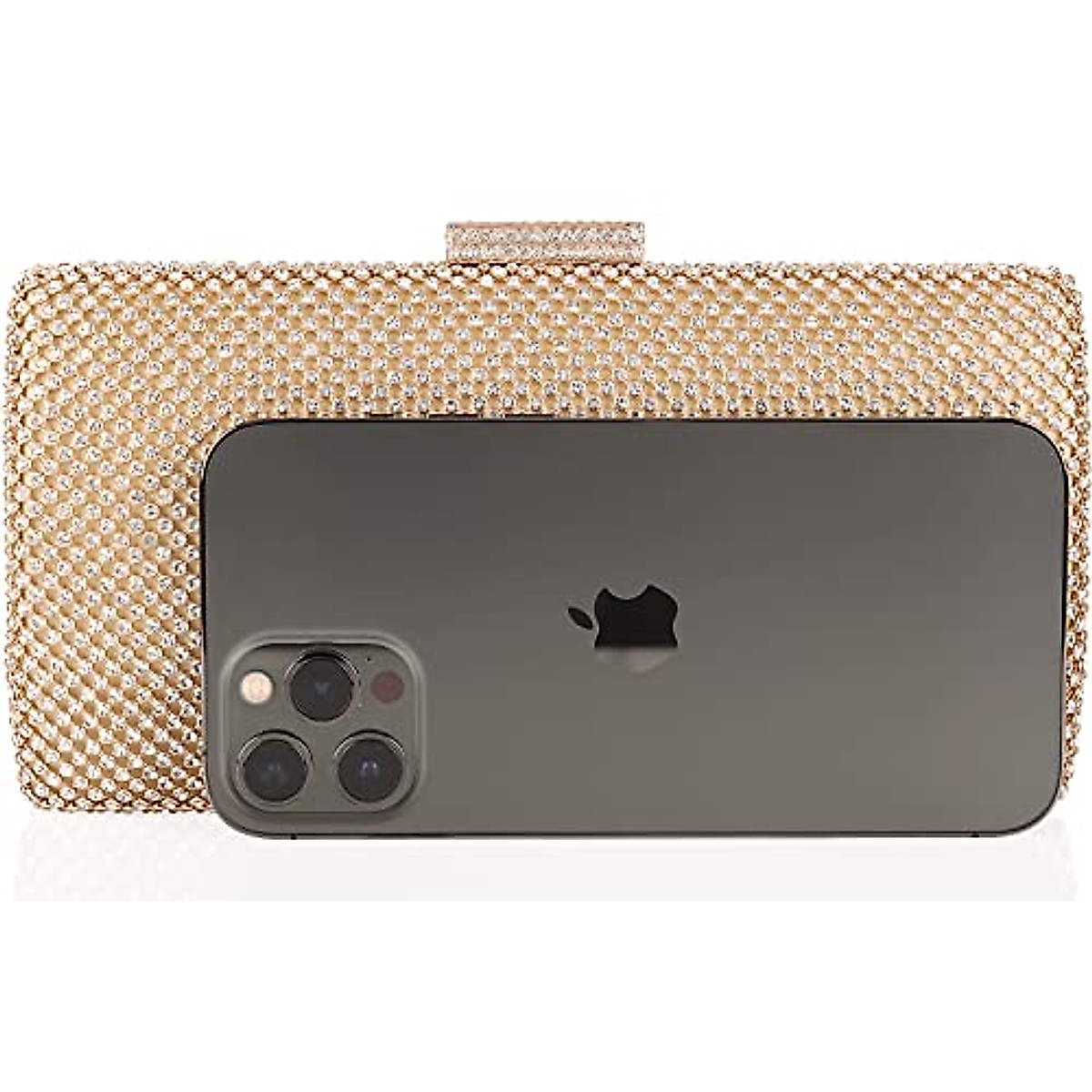 Venoline Women’s Crystal Evening Handbags Rhinestones Ladies Clutch Sparkling Purse Bags Gold