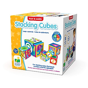 Learning Journey International LLC Play & Learn - Stacking Cubes - STEM Toddler Toys & Gifts for Boys & Girls Ages 12 Months and Up - Mind Building Developmental Learning Toy, Multi (100257)