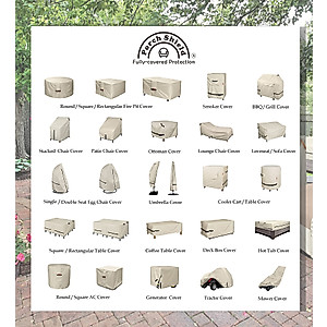 Porch Shield Waterproof Outdoor Bench Sofa Cover – Patio 2 Seater Loveseat Cover 56W x 31D x 33H inch, Beige