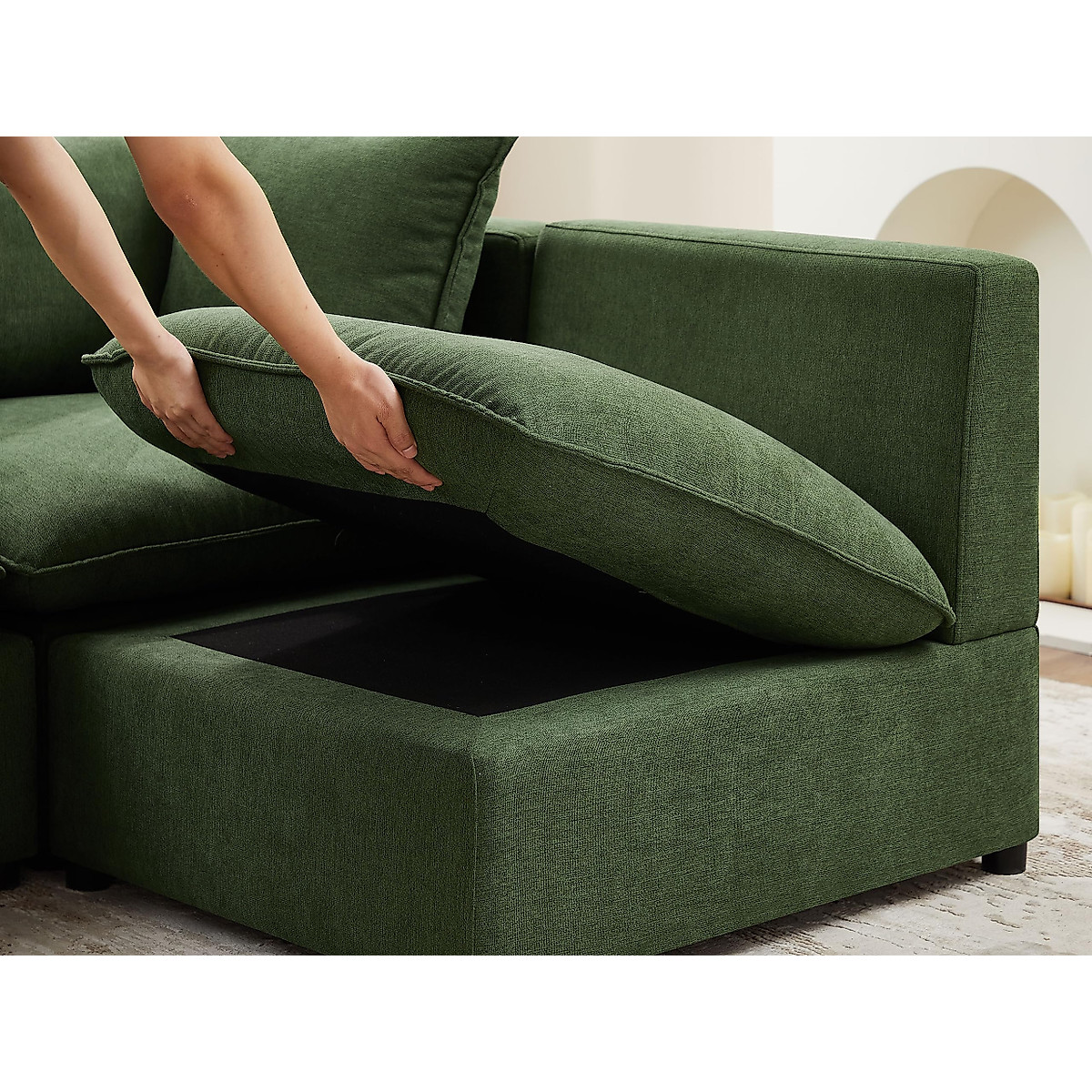 VANOMi Modular Sectional Sofa, 6 Seater Sleeper Sectional Sofa Modular Sectional Couch for Living Room