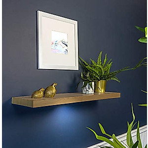 Kiera Grace kieragrace Stockholm Aberg Floating Shelf w/LED Light – Oak, 24" Matte Finish Wall Organization