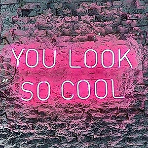 Queen Sense 14" You Look So Cool Neon Sign Acrylic Handmade Man Cave Beer Pub Bar Wall Decor Lamp Light WB142