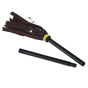 BinaryABC Halloween Witches Broom Plastic Broom,Halloween Masquerade Dress Up Costume Decoration Supplies(Brown)