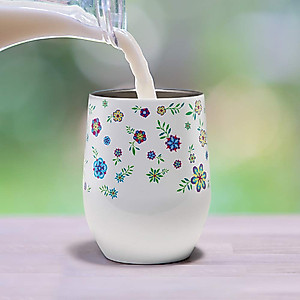 PYD Life Sublimation Blanks Wine Tumbler Cups White 12 OZ Stainless Steel Insulated Stemless Tumbler Sublimation Mugs,Cups 6 Pack