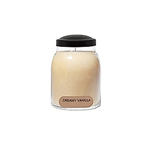 A Cheerful Giver - Creamy Vanilla Baby Scented Glass Jar Candle (6oz) with Lid & True to Life Fragrance Made in USA