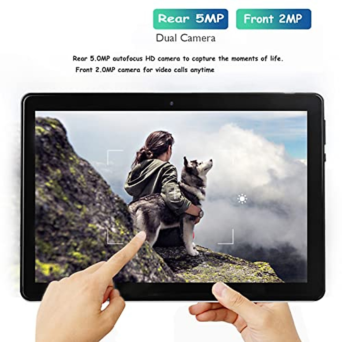 10.1 Inch Tablet, 2560x1600 4G LTE Black Tablet for 11.0 System, 16GB 512GB Dual SIM Dual Standby Tablet, Octa Core Portable Tablet for Home