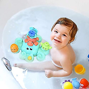 FUN LITTLE TOYS Bath Toys for Toddlers, 5 PCs Bath Tub Toys Set, Spray Water Toys for Kids, Best Gifts for Boys & Girls