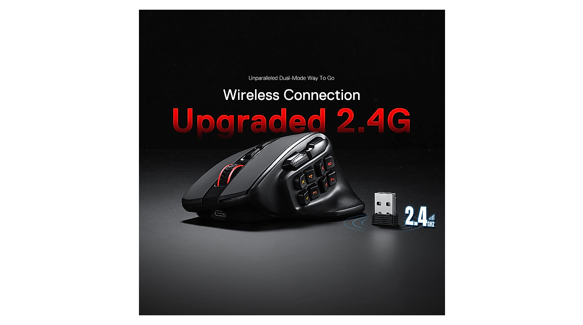 Redragon M811 PRO Wireless Gaming Mouse - 15 Programmable Keys