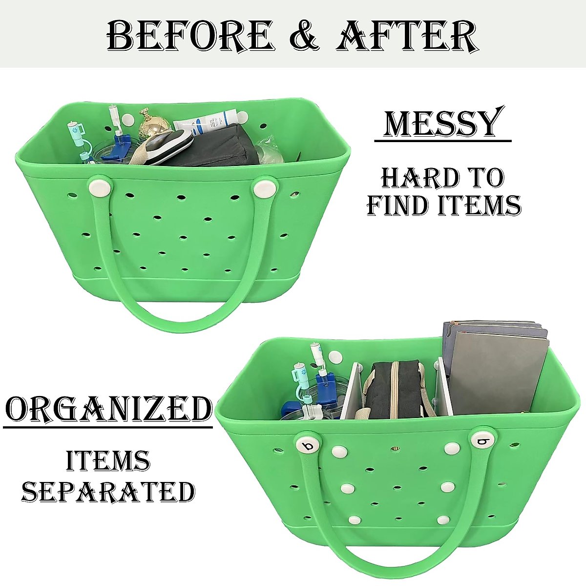 Afonso Upgrade Divider Tray for Bogg Bag Accessories for Bogg Bags, Divider Tray with 8Pcs Socket Compatible with Bogg Bag Original X Large Help with Organizing Your Bag and Divide Space (2Pcs)