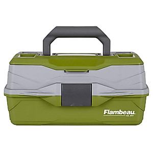 Flambeau Outdoors 6381TB 1-Tray Classic Tray Tackle Box, Portable Tackle Storage - Green/Gray