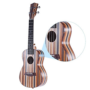 LMMDDP 24" Acoustic Ukulele Soprano Strings Neck Rosewood Fingerboard String Instrument Musical
