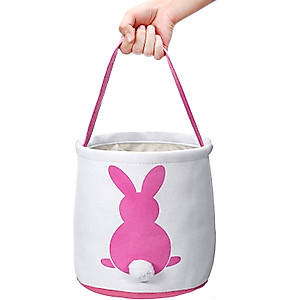Frienda Easter Bunny Basket Gift Bags Rabbit Handbag Toys Bucket Egg Totes for Easter Hunt Party Favor Birthday Baby Shower DIY Use
